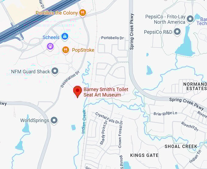 16. barney smith's toilet seat art museum map