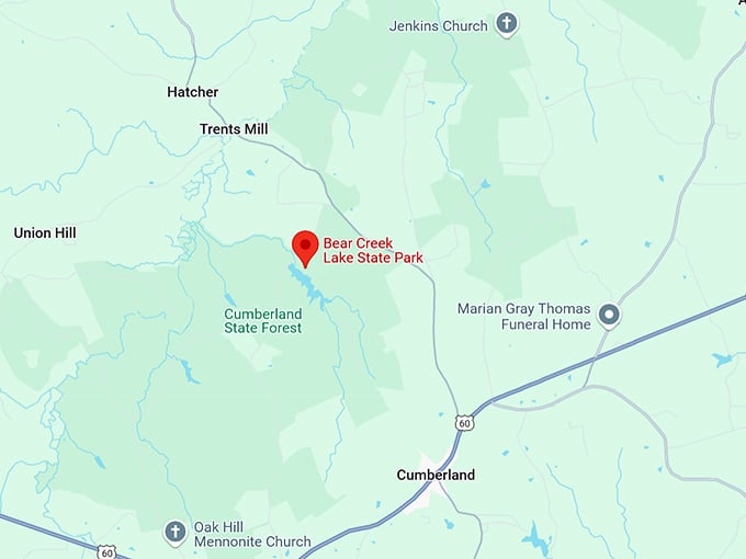 16. bear creek lake state park map