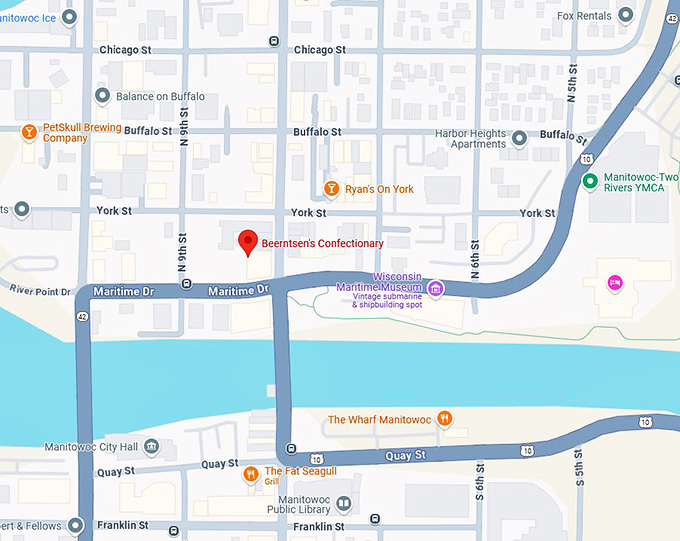 16. beerntsen's confectionary map