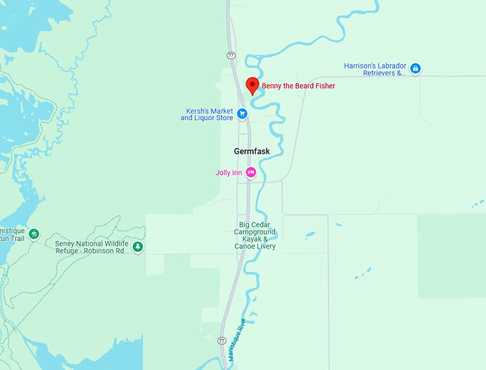 16. benny the beard fisher map