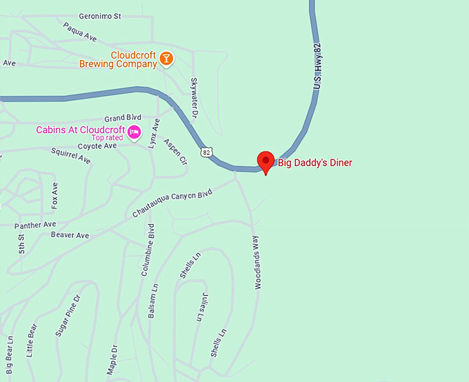 16. big daddy's diner map