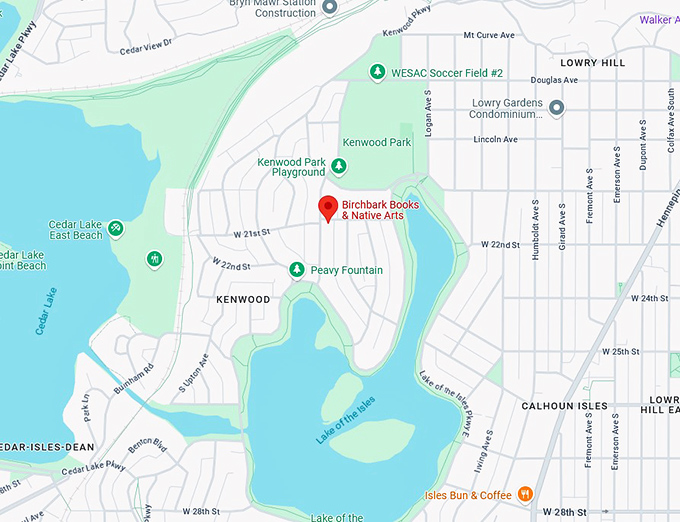 16. birchbark books & native arts map