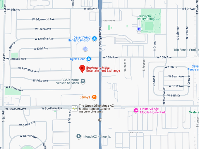 16. bookmans mesa entertainment exchange (mesa) map