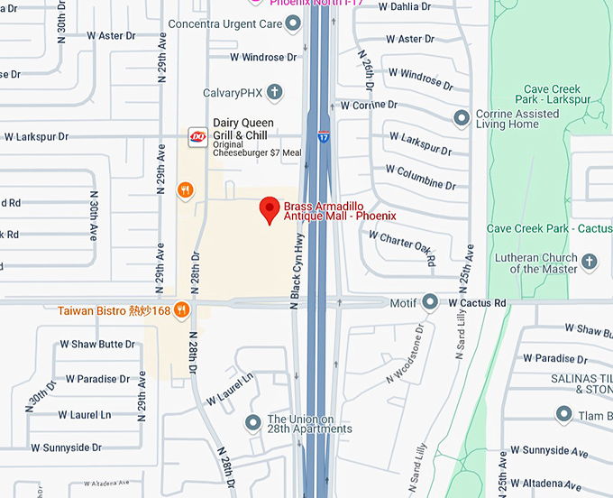 16. brass armadillo antique mall phoenix map