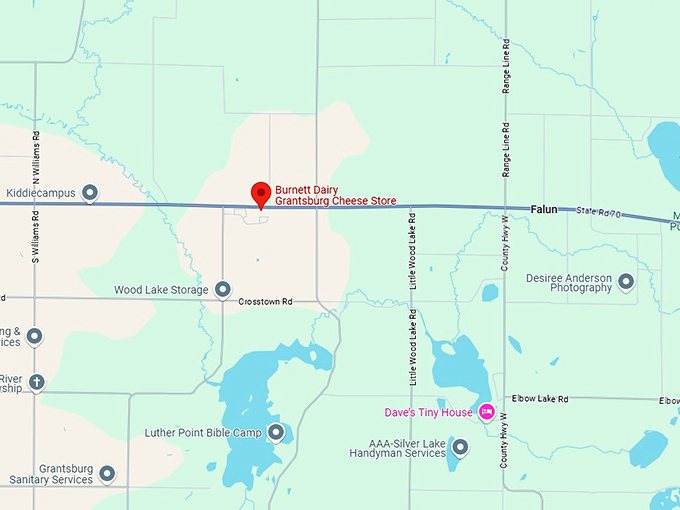 16. burnett dairy grantsburg cheese store map