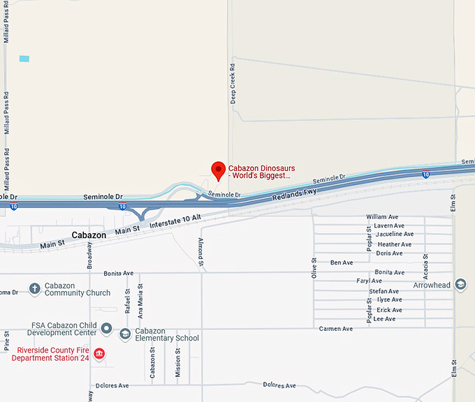 16. cabazon dinosaurs map