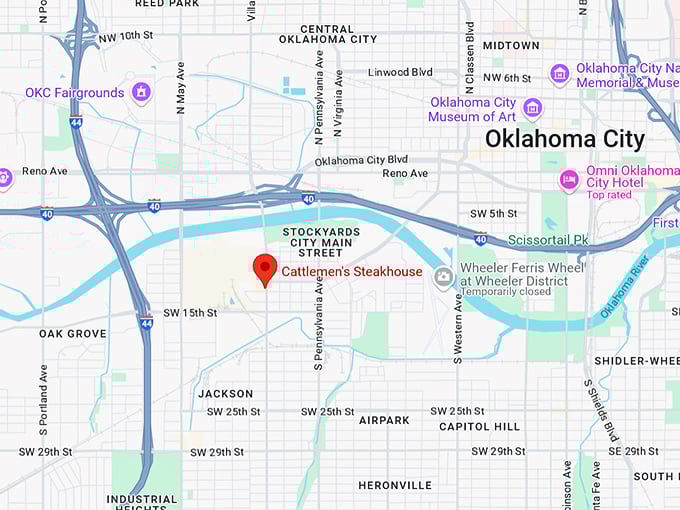 16. cattlemen's steakhouse map