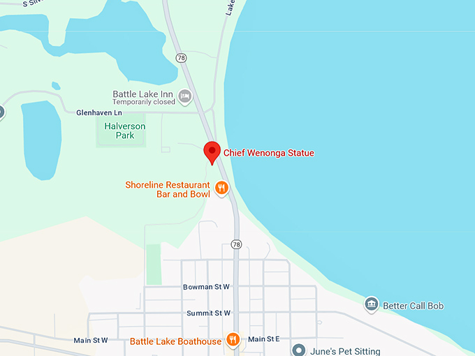 16. chief wenonga statue map