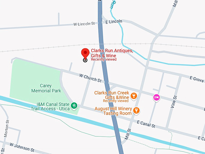 16. clarks run antiques, gifts & wine map