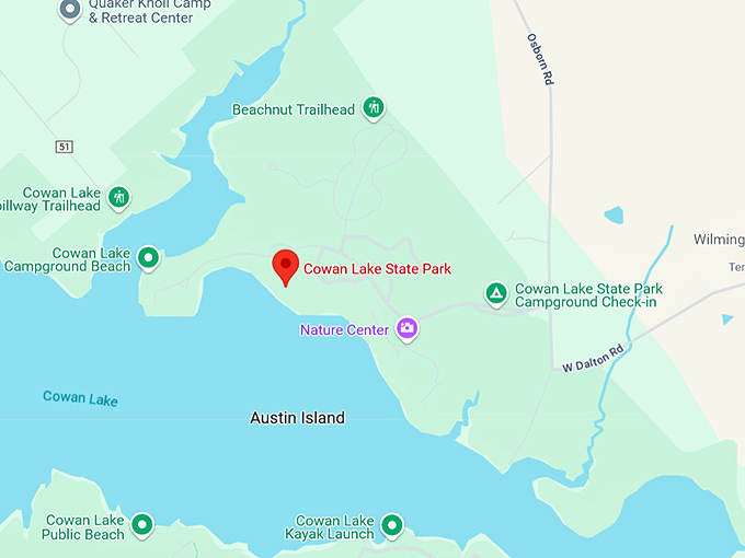 16. cowan lake state park map