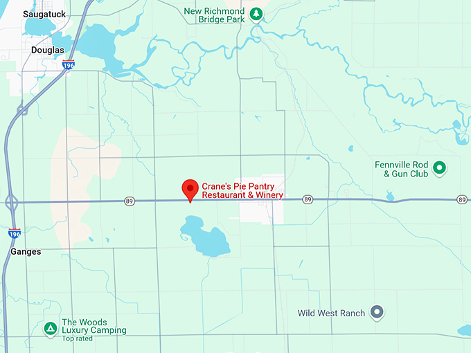 16. crane's pie pantry restaurant & winery map