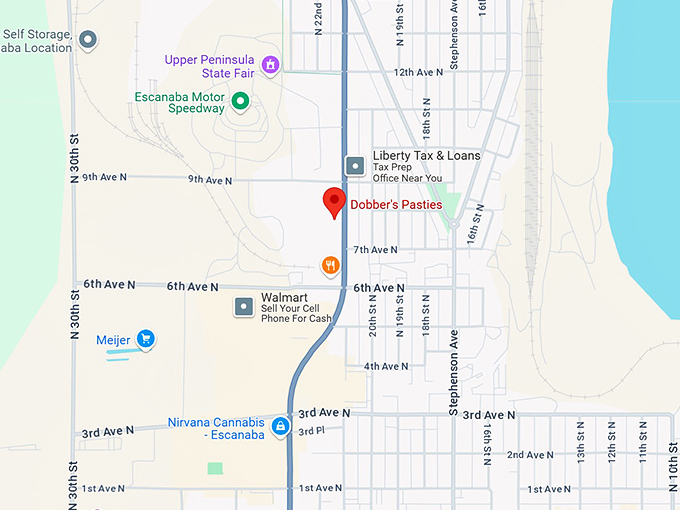 16. dobber's pasties map