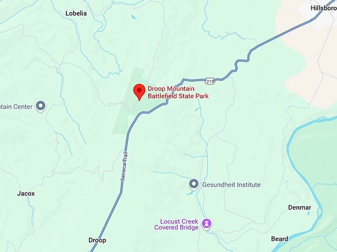 16. droop mountain battlefield state park map