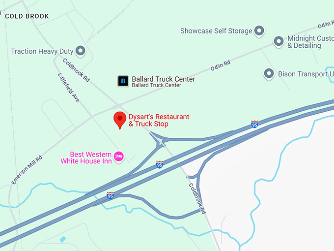 16. dysart's restaurant & truck stop map