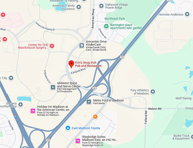 16. erin's snug irish pub and restaurant map