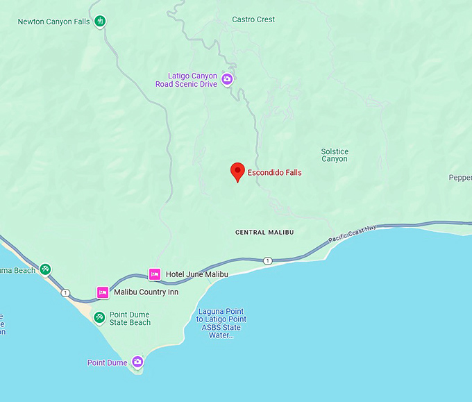 16. escondido falls trail map