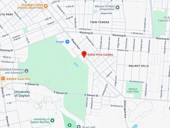 16. esther price candies map