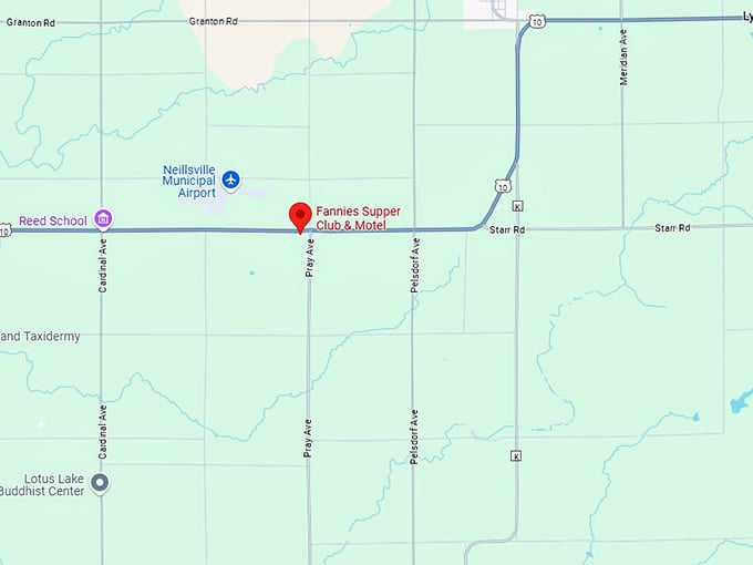 16. fannies supper club & motel map