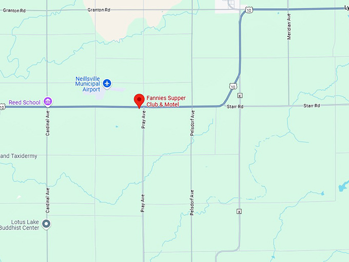 16. fannies supper club & motel map