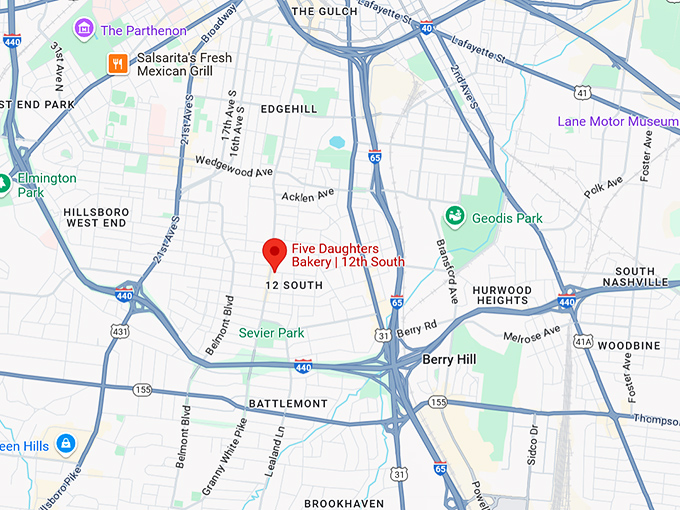 16. five daughters bakery 12th south map