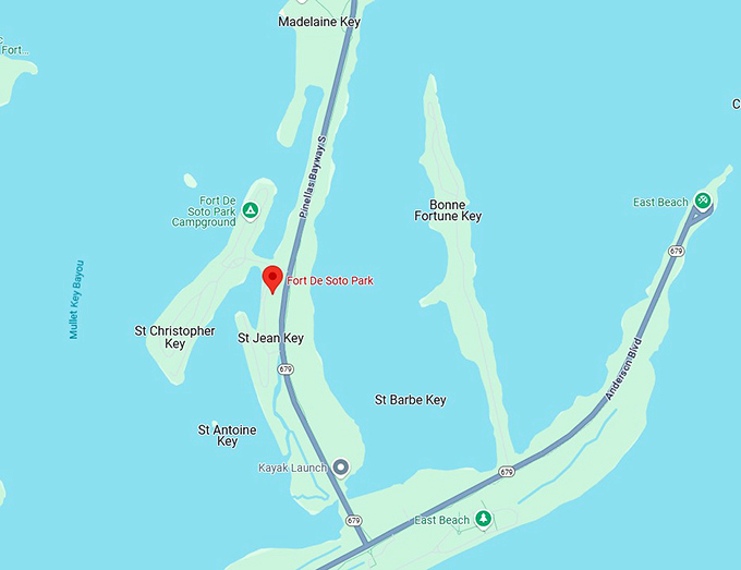 16. fort de soto park map