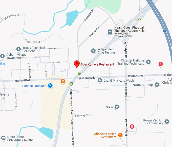 16. four korners restaurant map