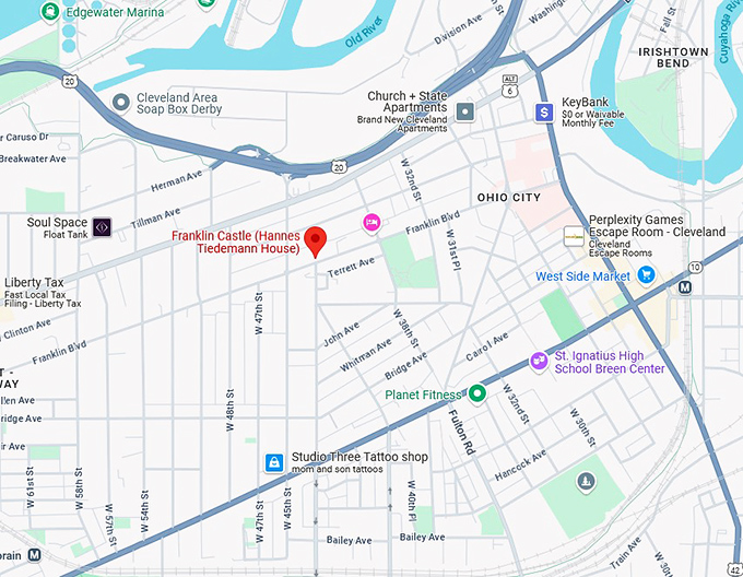 16. franklin castle (hannes tiedemann house) map