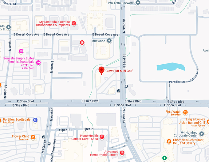 16. glow putt mini golf map