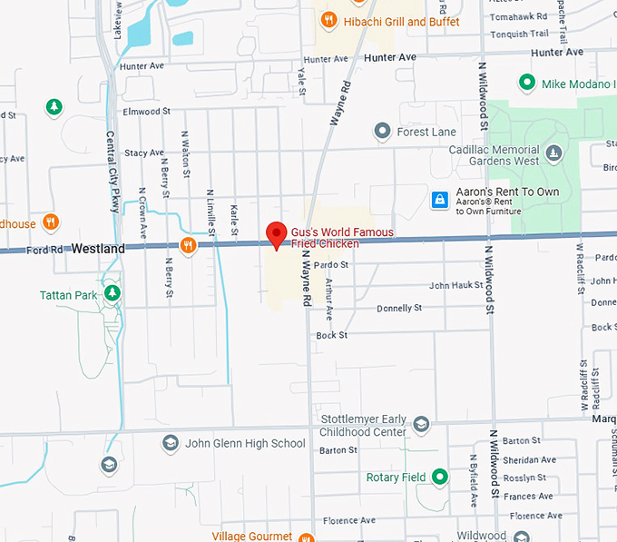 16. gus's world famous fried chicken map