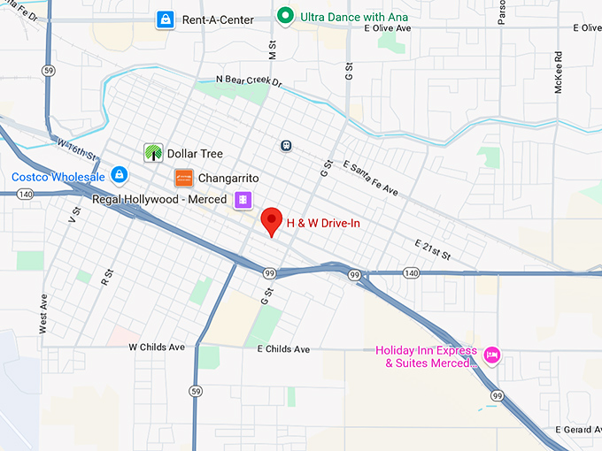 16. h & w drive in map