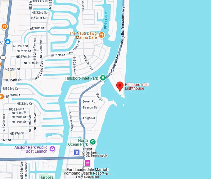 16. hillsboro inlet lighthouse map