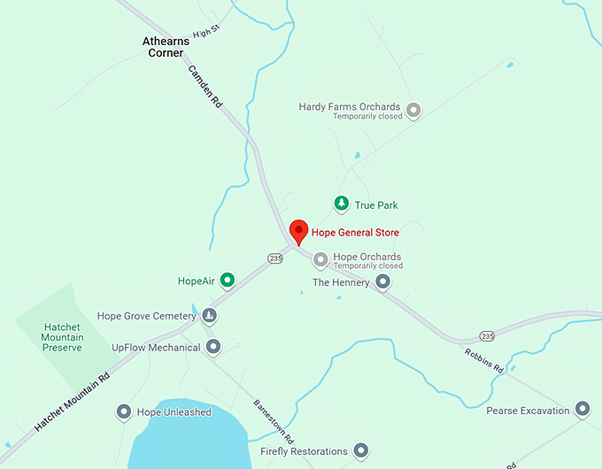 16. hope general store map