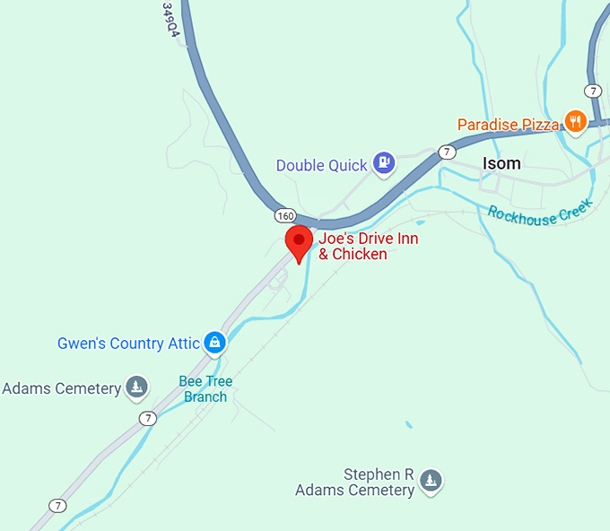 16. joe's drive inn & chicken map