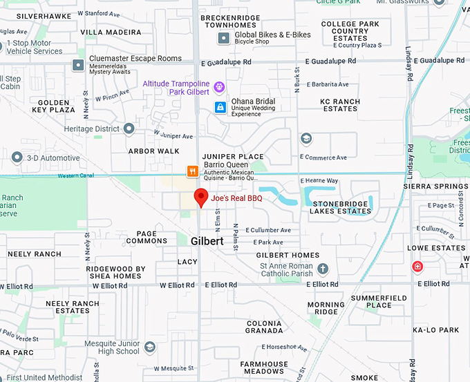 16. joe's real bbq map