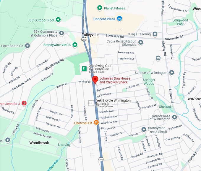 16. johnnies dog house and chicken shack map