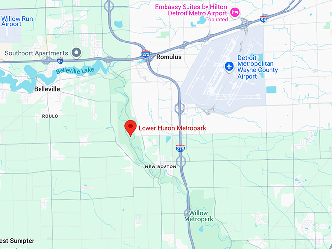16. lower huron metropark map
