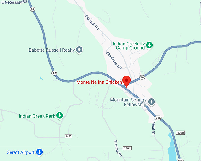 16. monte ne inn chicken map