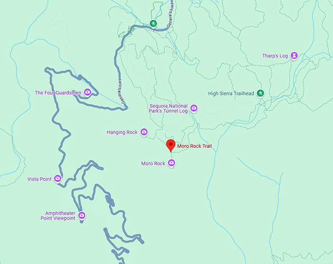 16. moro rock trail map