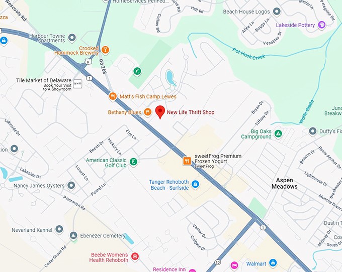 16. new life thrift shop map