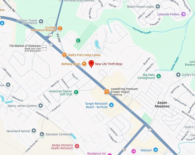16. new life thrift shop map