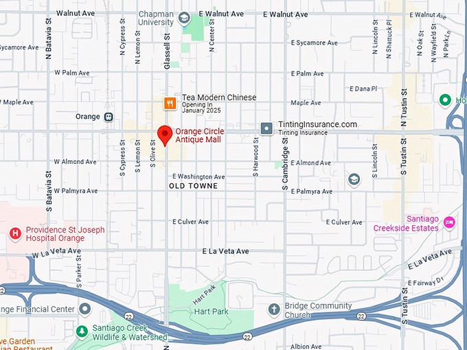 16. orange circle antique mall map