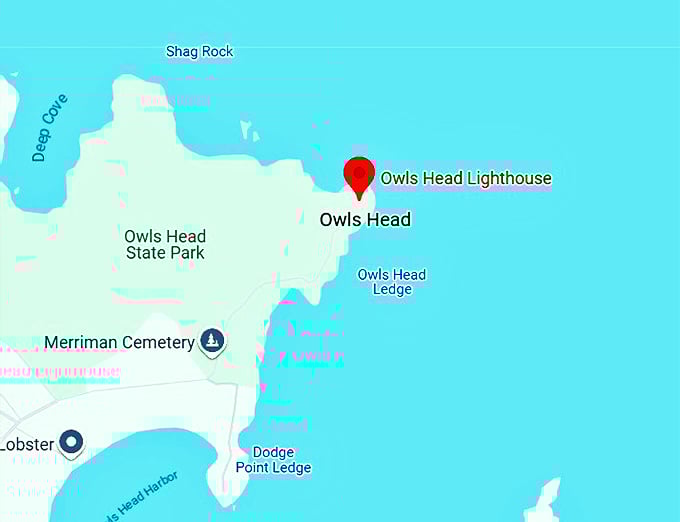 16. owls head lighthouse map