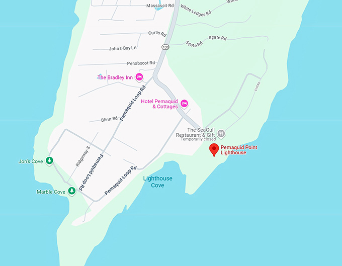 16. pemaquid point lighthouse map