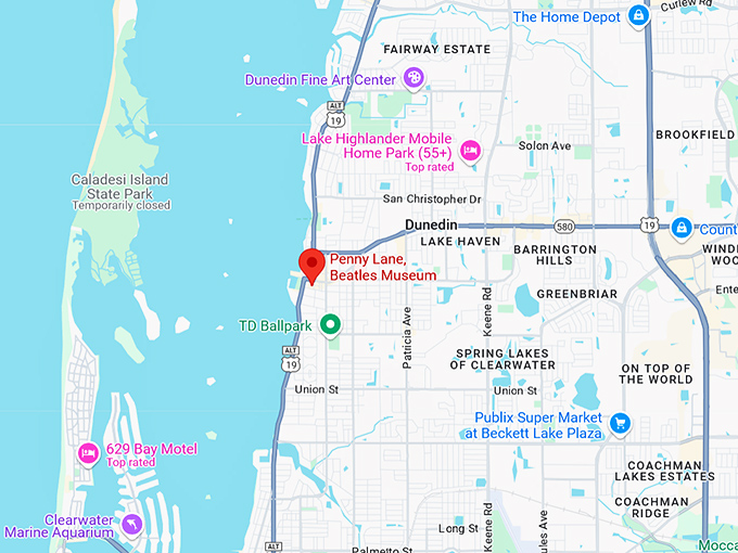 16. penny lane beatles museum map
