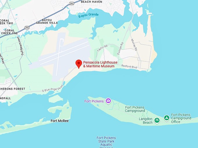 16. pensacola lighthouse & maritime museum map