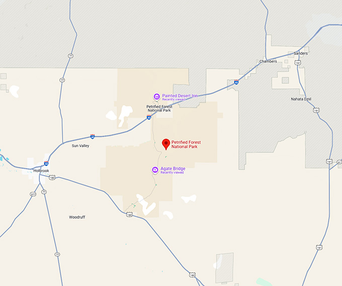 16. petrified forest national park map