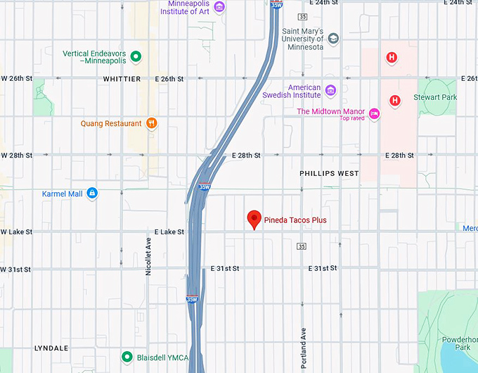 16. pineda tacos plus map