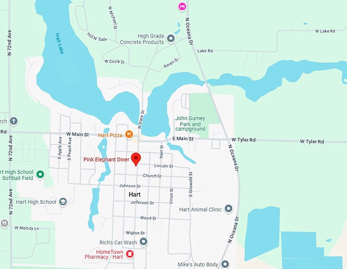 16. pink elephant diner map