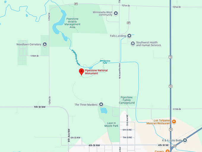 16. pipestone national monument map