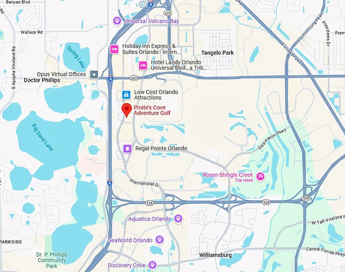 16. pirate's cove adventure golf map